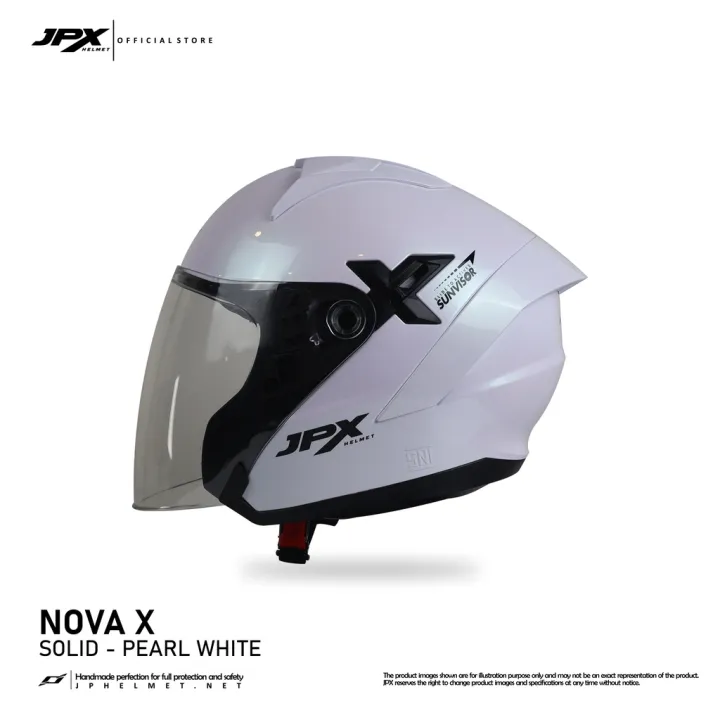 Helm JPX NOVA X Solid White Glossy JPX Helmet Half Face DOT SNI | Lazada Indonesia