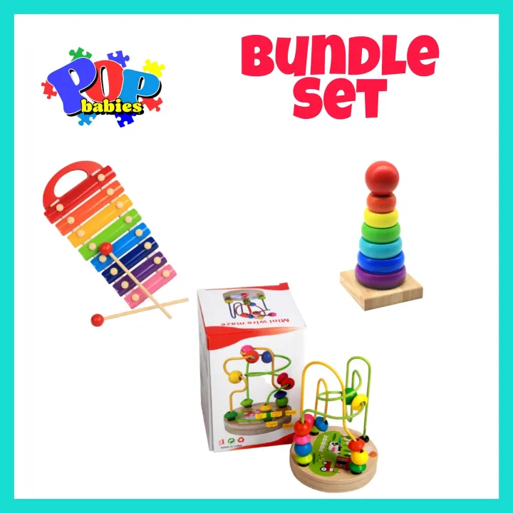 Pop Babies Wooden Toys Bundle Set 6 months Onwards | Lazada PH