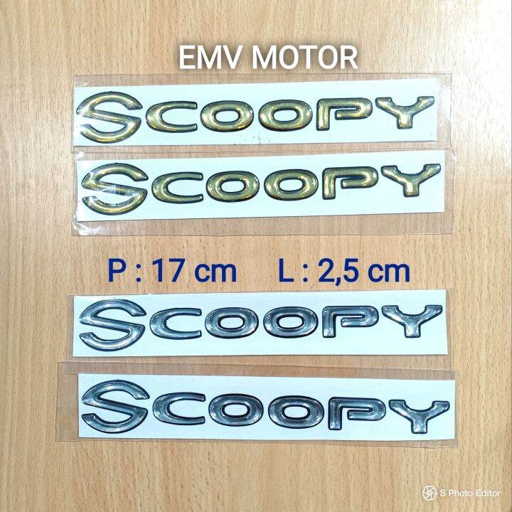 sepasang emblem timbul scoopy | Lazada Indonesia