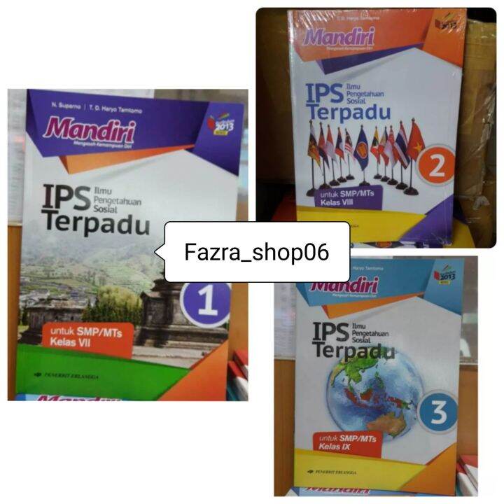 Buku Pelajaran Mandiri IPS Terpadu SMP MTS Kelas 1 7 VII, 2 8 VIII, 3 9 IX revisi K13 Erlangga ...