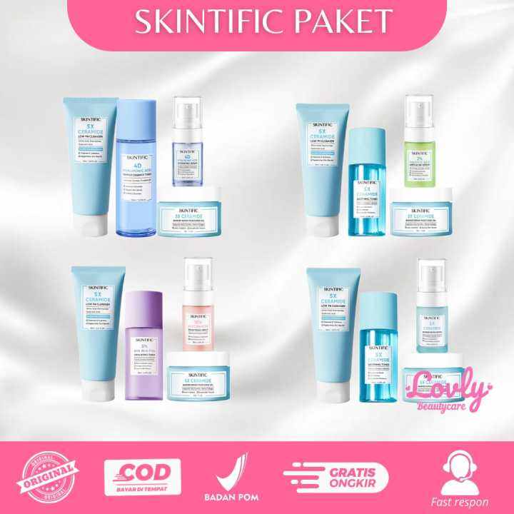 Skintific Paket Glowing set / Acne set / Skin barrier set / Hydrating ...