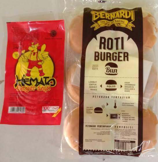 PAKET ROTI BURGER BERNARDI + HEMATO BEEF - ISI 6 PCS | Lazada Indonesia