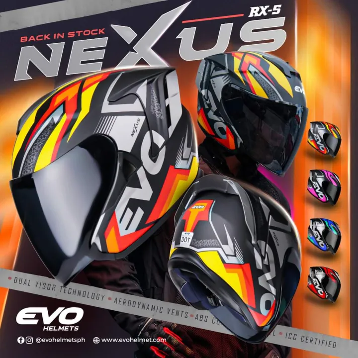 EVO RX5 NEXUS HALF FACE DUAL VISOR HELMET | Lazada PH