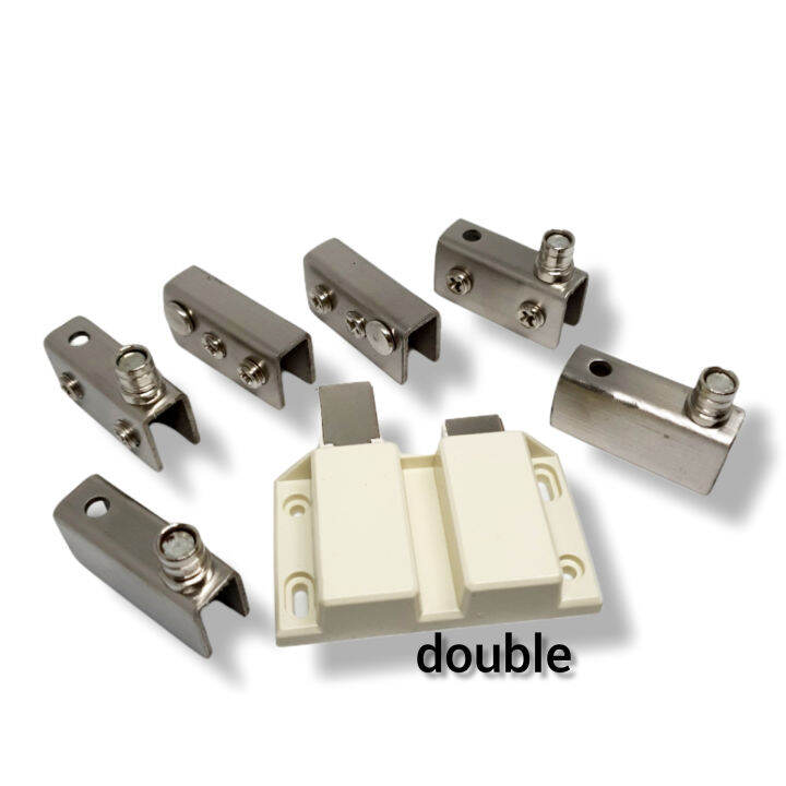 engsel pivot kaca double jepit SET besi chrome | Lazada Indonesia