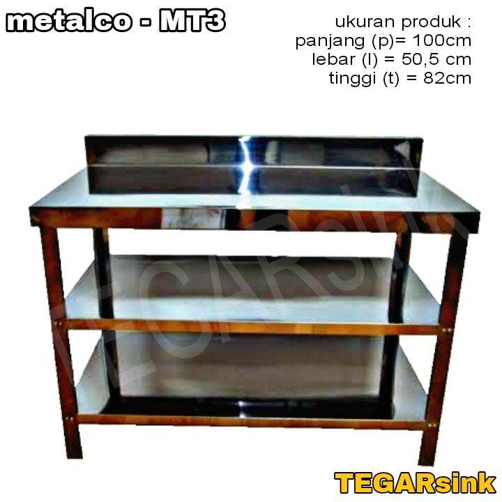 METALCO MT3, Meja Kompor Meja Dapur Stainless model Rak 3 | Lazada Indonesia