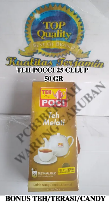Teh Cap POCI GOLD 25 Celup wangi Melati BONUS TEH/TERASI/CANDY | Lazada ...