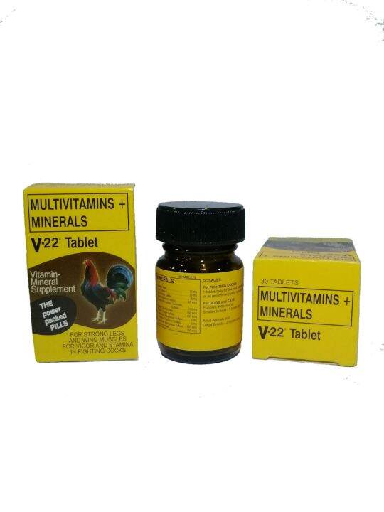 V22 Multivitamins and Minerals 1 Bottle 30 Tablets For Fighting Cock ...