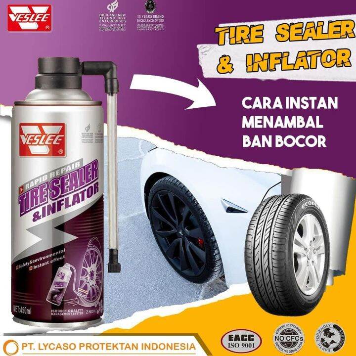 VESLEE TIRE SEALER & INFLATOR / PENAMBAL BAN TUBELESS BOCOR SECARA INSTAN 450ml | Lazada Indonesia