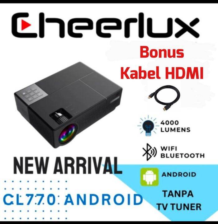 Proyektor android wifi 4000 lumens Full HD Cheerlux CL770 | Lazada ...