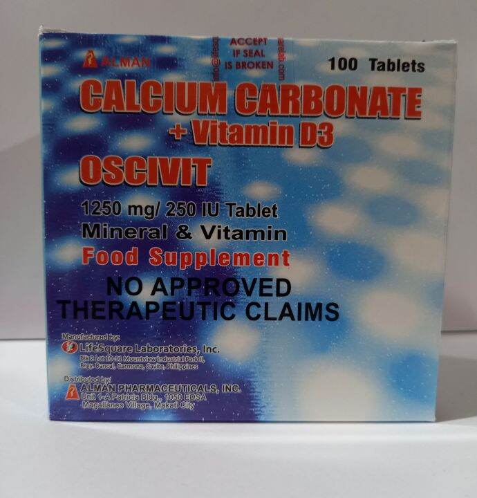 CALCIUM CARBONATE + VIT D3 (OSCIVIT) 1250mg / 250 IU TABLET MINERAL ...