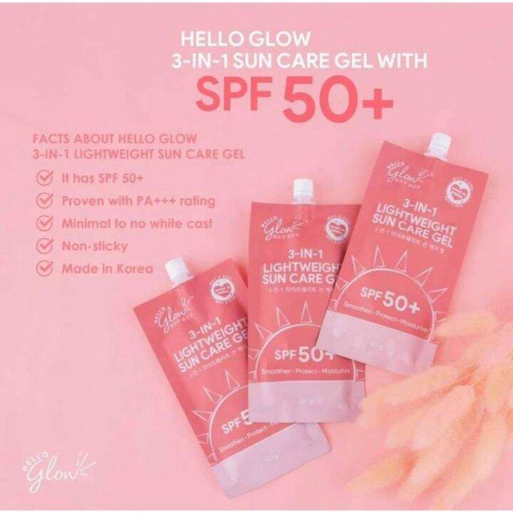 HELLO GLOW 3-IN-1 LIGHTWEIGHT SUN CARE GEL SPF50 | Lazada PH