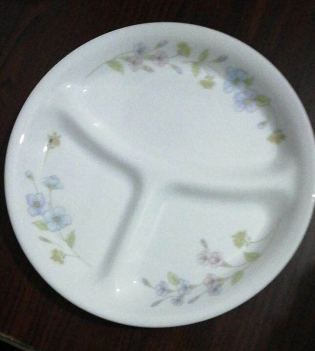 Corelle Loose 21cm Divided Dish Suku Suku Separuh // 3 Portion Diet ...