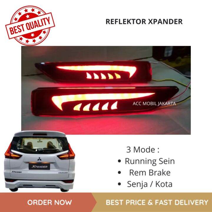 LAMPU REFLEKTOR LED BUMPER BELAKANG MOBIL MITSUBISHI XPANDER | Lazada ...