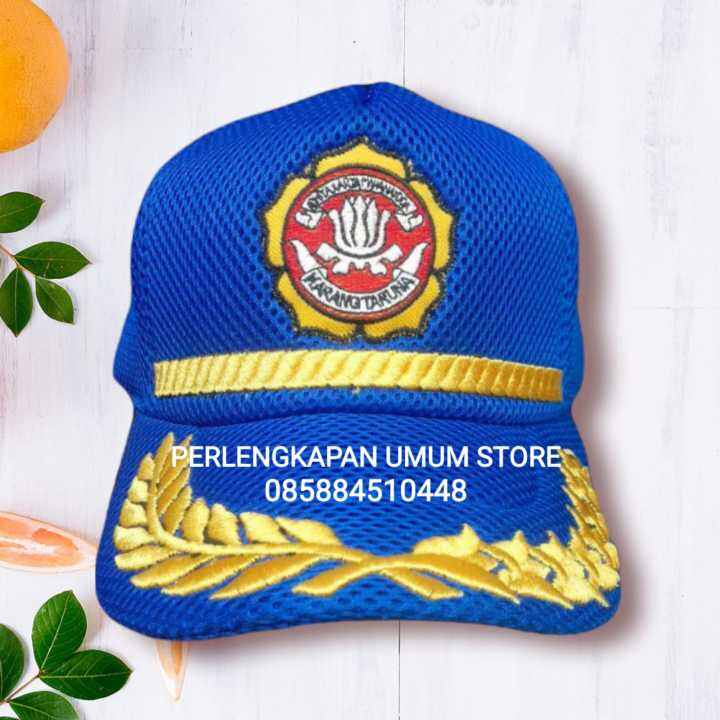 Topi karang taruna warna biru/topi jaring karang taruna biru | Lazada ...