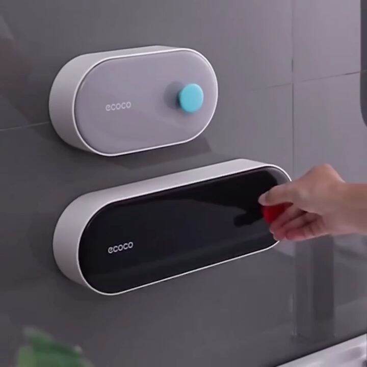 (พร้อมส่ง)ECOCO ที่วางสบู่ติดผนัง ไม่ต้องเจาะ รับน้ำหนักเยอ พลาสติก ที่วางสบู่ 2 ชั้น เสริม ...