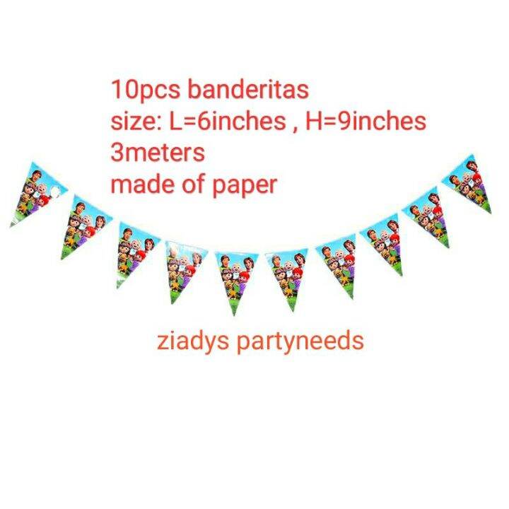 cocomelon birthday banderitas 10pcs flag | Lazada PH
