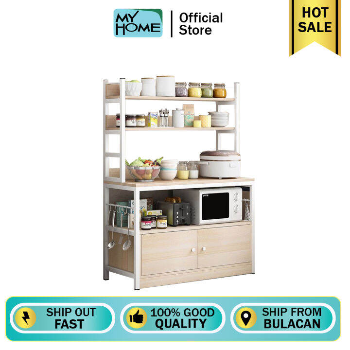 MYHOME Kitchen Storage Cabinet Kitchen Rack Organizer For Microwave ...