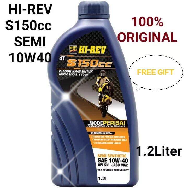 [ 1.2 Litre ] 10W40 RS150 100% Original HIREV HI-REV 4T S150CC S150 ...