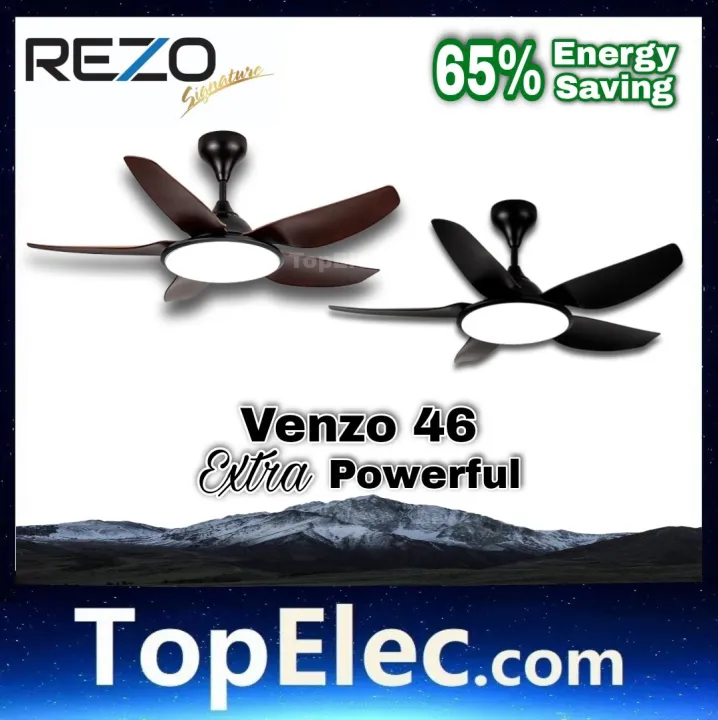 Rezo 46” LED Light With DC Motor Ceiling Fan VENZO 46/5B LED kipas ...