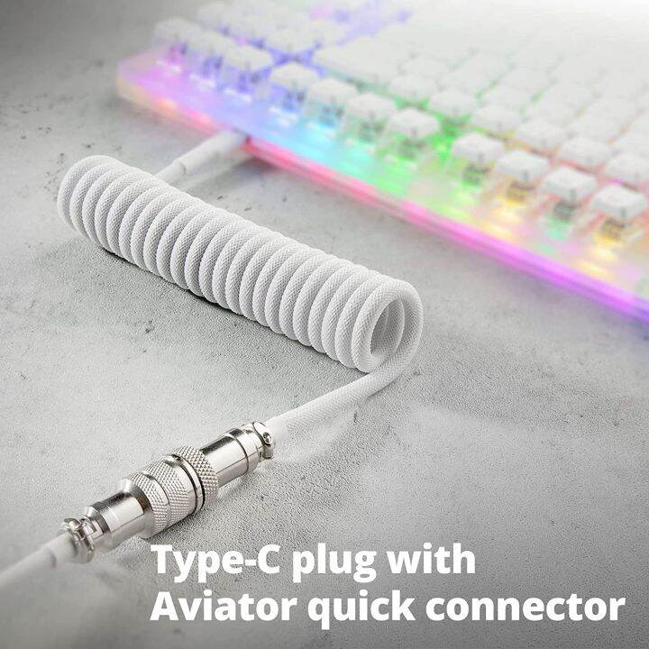 Type C Coiled Keyboard Cable, Double Sleeved Mechanical Keyboard cable ... Type C Coiled Keyboard Cable, Double Sleeved Mechanical Keyboard cable ...