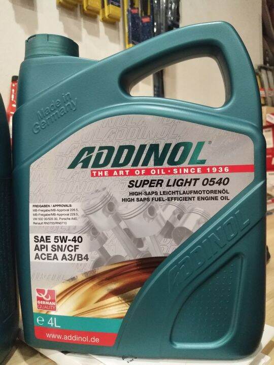ADDINOL 5w40 Super Light (High Saps Fuel) 4L | Lazada