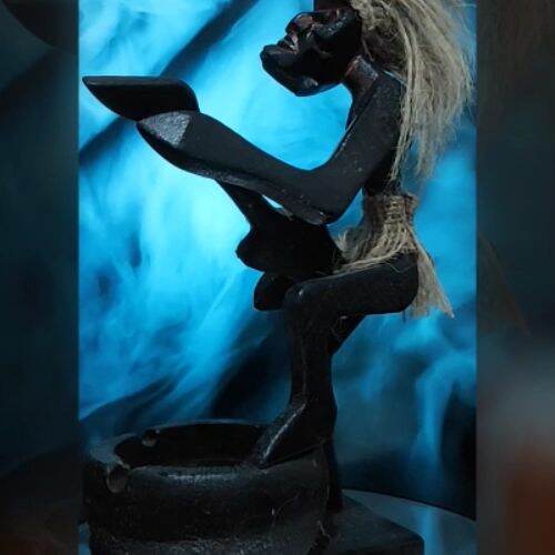 Asbak Kayu Unik Etnik Patung Suku Asmat Papua Tanimar Main Gitar ...