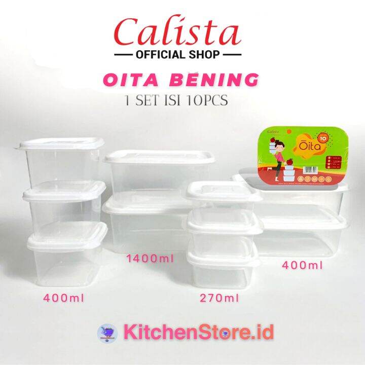 TOPLES SET KULKAS CALISTA OITA PUTIH WADAH SET PENYIMPANAN SATUR DAN ...
