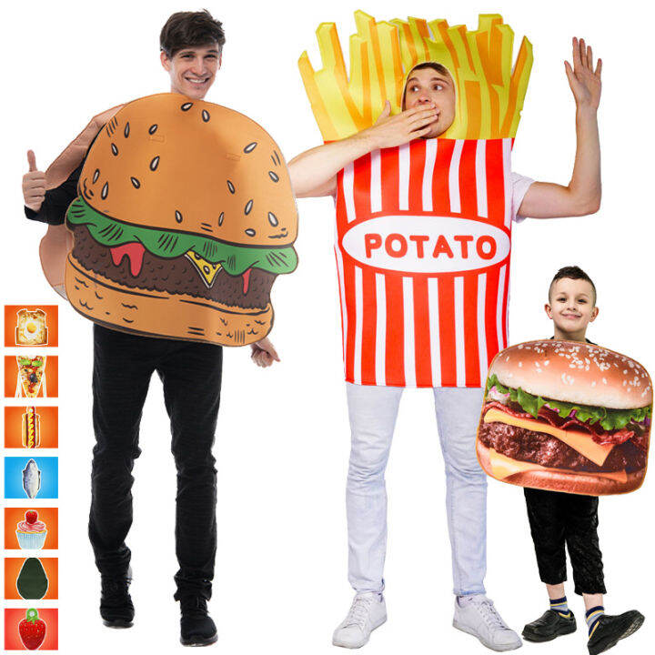 Adult Hamburger French Fries Cosplay Costume Funny Food Hot Dog Banana ...