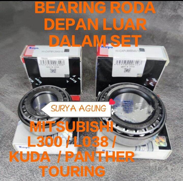 BEARING RODA DEPAN LUAR DALAM SET MITSUBISHI L300 / L038 / KUDA DIESEL / PANTHER TOURING HARGA ...