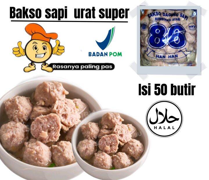 Bakso URAT 86 premium daging sapi alsi dengan kombinasi daging ayam isi ...