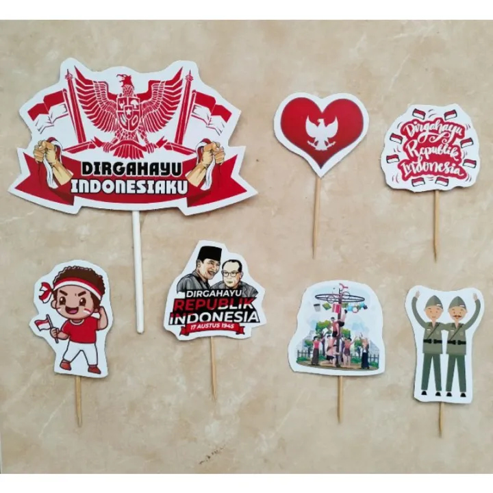 1 set topper toper hiasan kue cupcake cup cake nasi tumpeng ulang tahun ...