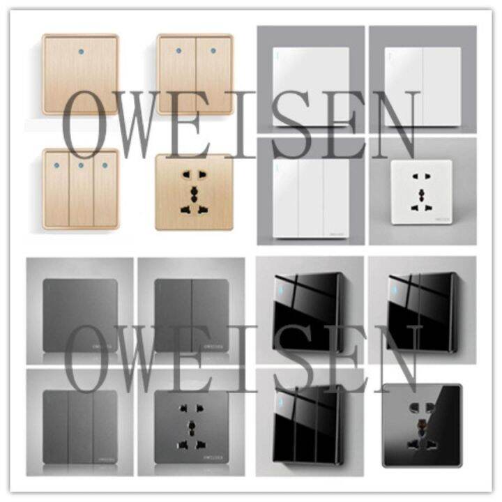 Saklar / Sakelar Lampu Emas Gold Brushed 1/2/3 Gang Electrical Switch ...