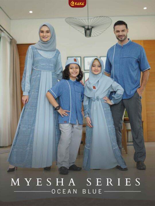 SARIMBIT KELUARGA AYAH IBU MYESHA SERIES OCEAN BLUE |SARIMBIT KELUARGA TERBARU 2023 BY KEKE ...