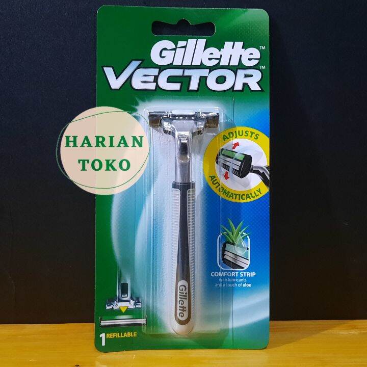 Gillette Vector Refillable Alat Pisau Cukur isi 1 Catridge | Lazada ...