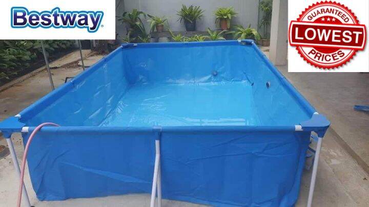 100% Original BESTWAY 3m Heavy Duty Rectangular Frame Swimming Pool ...