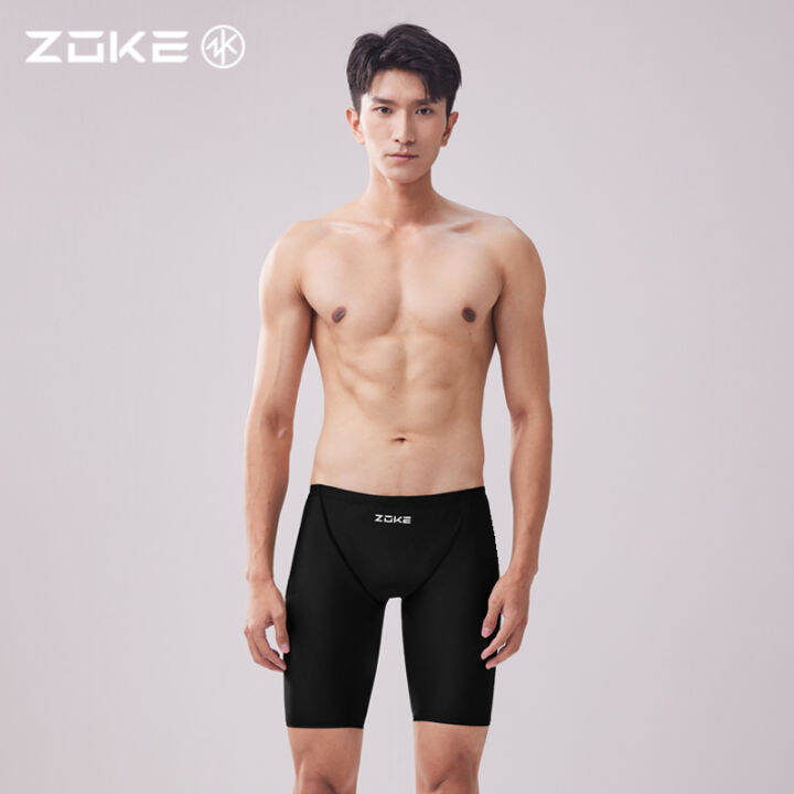 Zoke/ Zhouke กางเกงว่ายน้ำผู้ชายกางเกงว่ายน้ำแข่งขันระดับมืออาชีพห้าส่วนกางเกงว่ายน้ำน้ำพุร้อน ...