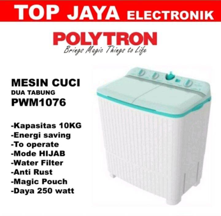 MESIN CUCI POLYTRON PWM-1076 NEW SERIES | Lazada Indonesia