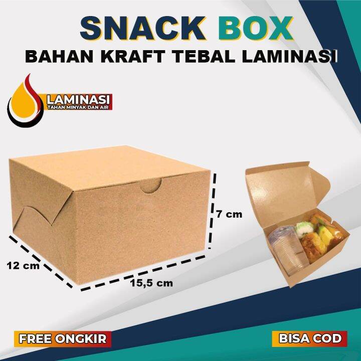 Dus Snack, Box Snack, isi 50, Dus Kue, Lunch Box Paper, Dus Makanan ...