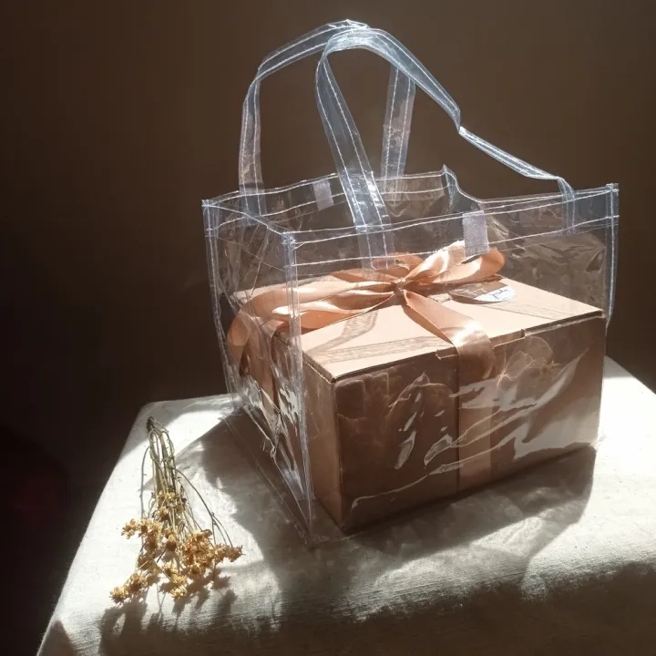 Tas bento box mika transparan/ tas nasi box bening murah/ tas nasi ...