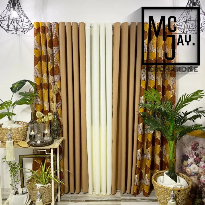 McJay. - Curtain Set ( 5 in 1 Eyelet Curtain with Rings ) | Lazada PH
