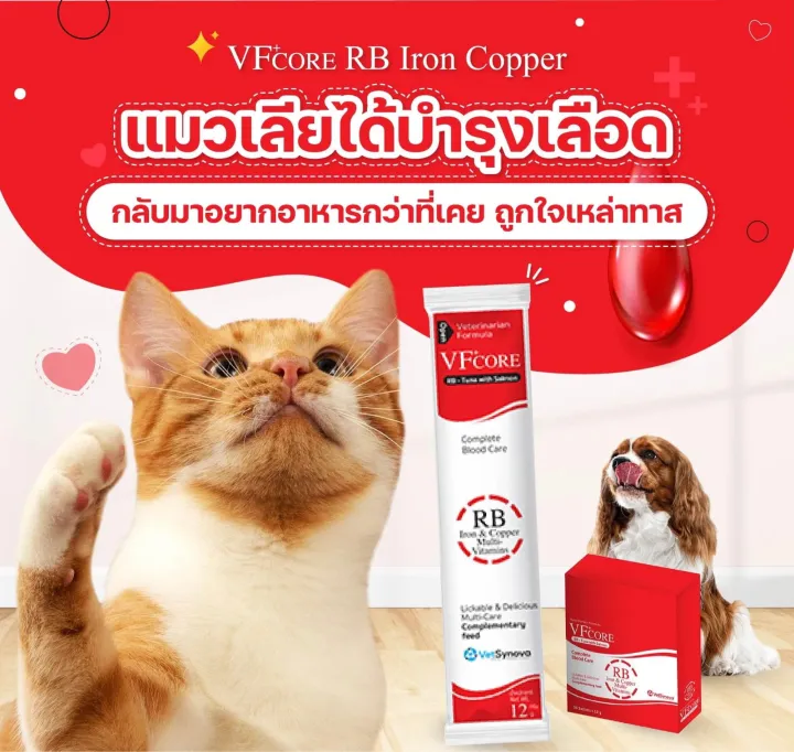 VFcore , RB , (แบ่งขาย) ขนมแมวเลีย วีเอฟ เสริมภูมิ บำรุงเลือด 1กล่อง30ซอง | Lazada.co.th