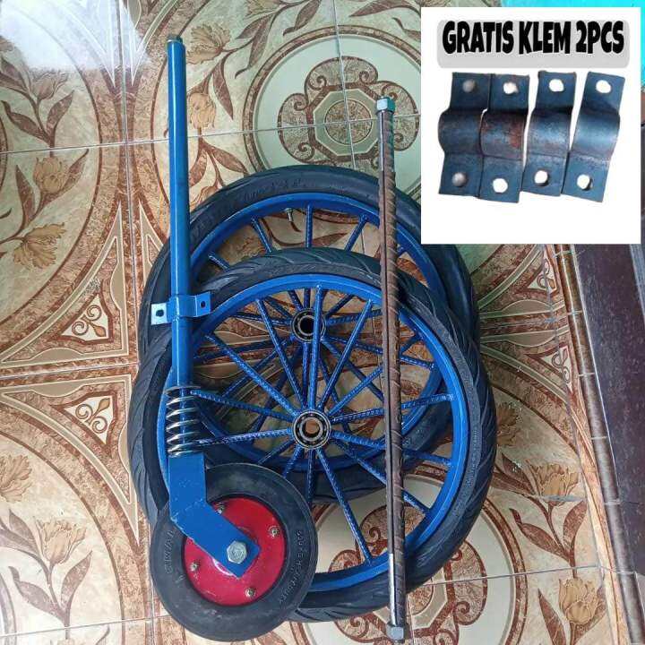 Roda gerobak Ring 17 Komplit satu pasang as besi dan gletrekTinggal ...