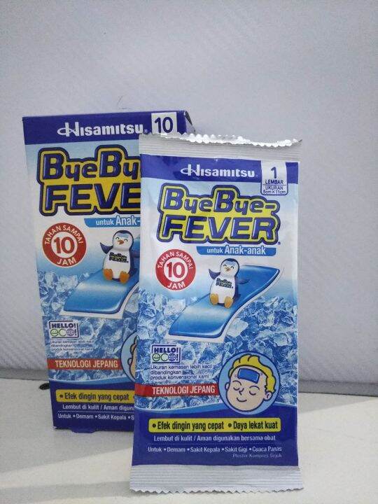 Bye bye fever anak 1 lembar plester kompres demam | Lazada Indonesia