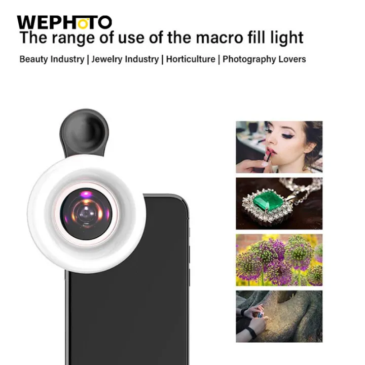 WEPHOTO สากล S Elfie LED แหวนแสงแฟลชแบบพกพาโทรศัพท์มือถือ50 LEDS S ...