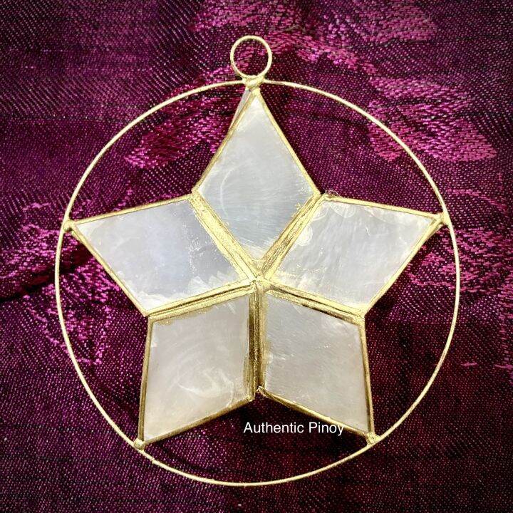 5 pcs. Christmas Star Ornaments made from Capis / Kapis Shell | Capiz ...