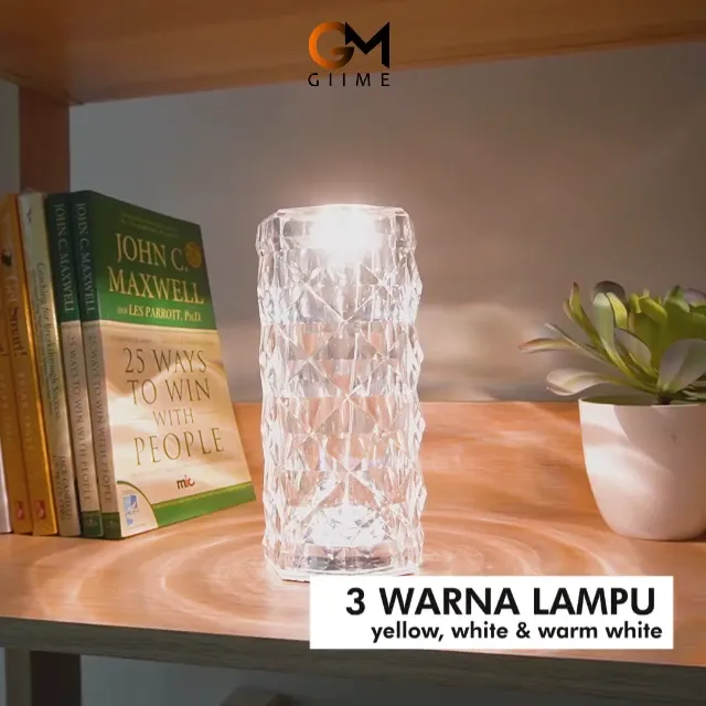 Lampu Kristal Viral Aesthetic mewah Crystal Lamp USB sensor sentuh ...