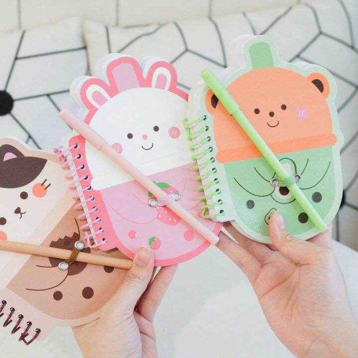 Milk Tea Series Wirebound Memo Pad 80 Sheets NOTE PAD / SMALL NOTEBOOK ...