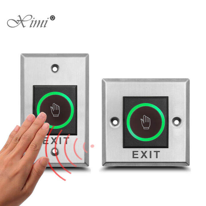 No Touch Exit Button Release Switch Opener NO COM NC LED Light for Door Access Control System ...