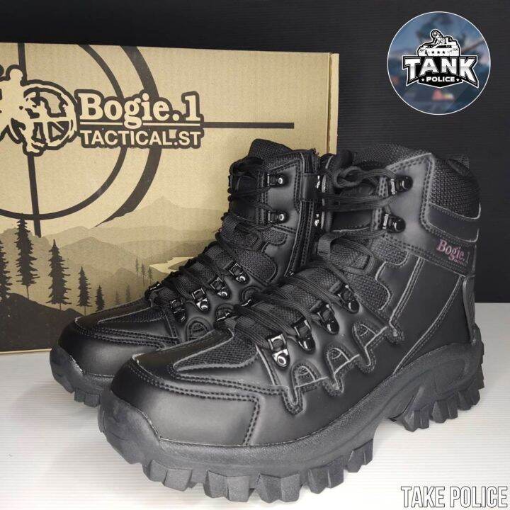 รองเท้ายุทธวิธี รองเท้าเดินป่า หุ้มข้อหนังสีดำ Bogie1 เเท้100% | Lazada.co.th
