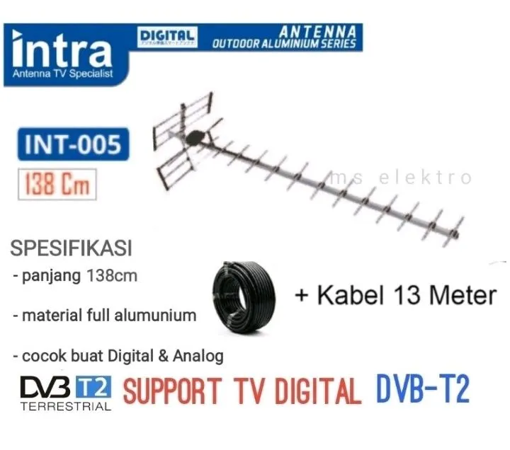 Antena TV Digital UHF Intra 005 cocok buat Digital DVBT2 set top box ...